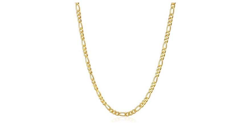 18K Gold Figaro Chain Necklace V1