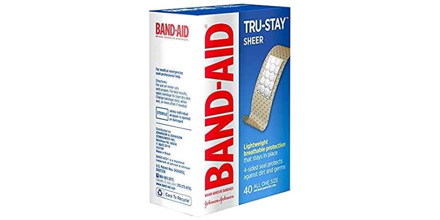 Band-Aid Brand Tru-Stay Sheer Strips Adh