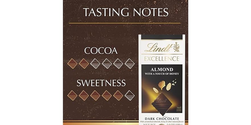 Lindt Almond w/A Touch Of Honey Dk Chocolate Bar