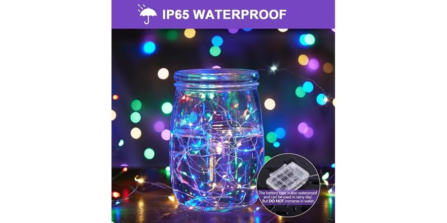 3 Pack: 40ft USB Waterproof Remote Control LED String Lights