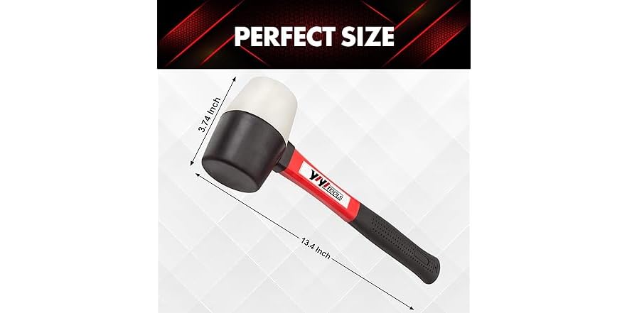 YIYITOOLS Rubber Hammer, 16oz