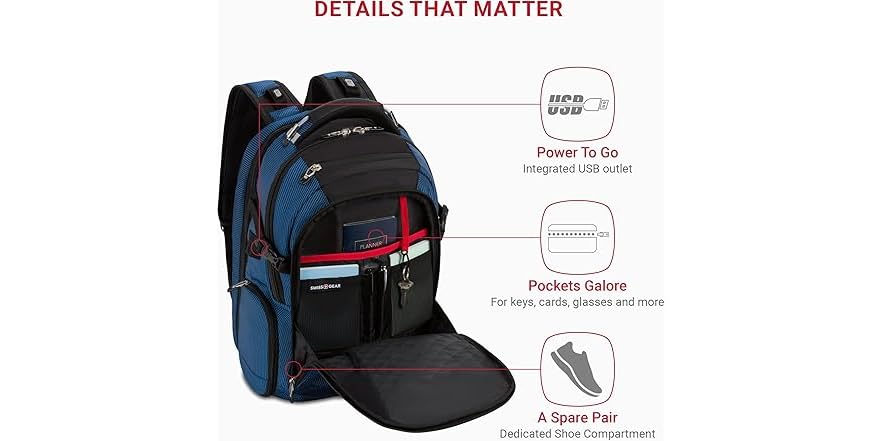 SwissGear Travel Tech Elite 16" Laptop Backpack (Open Box)
