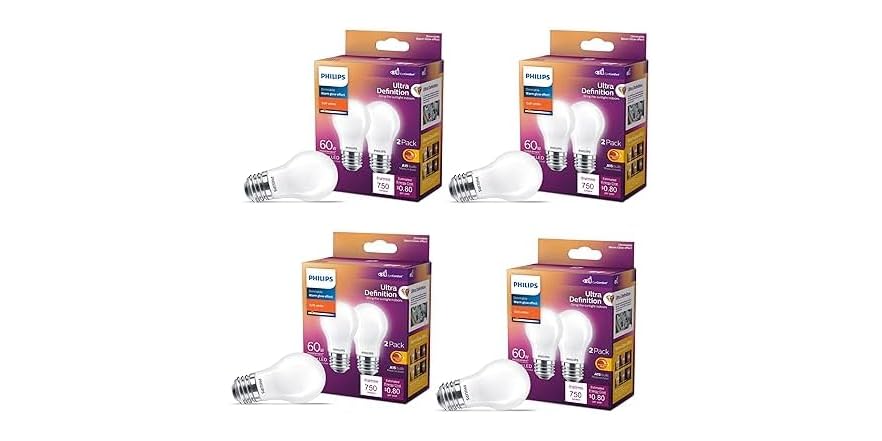 Philips Led, Frosted Glass, 8-Pack