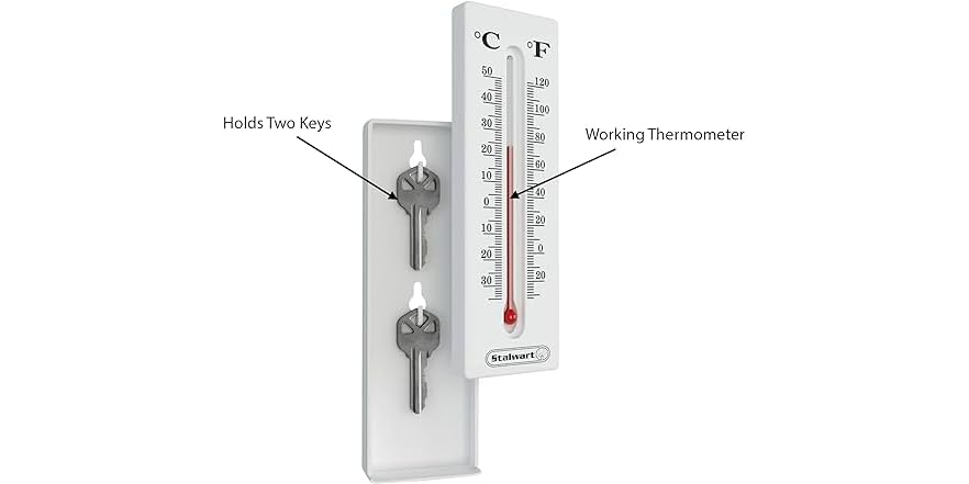 Wall Mount Thermometer with Key Storage
