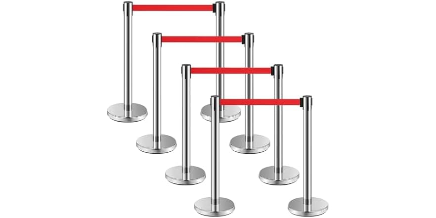 8 Stainless Steel Retractable Stanchions