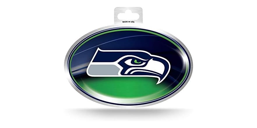 Seattle Seahawks Metallic Oval Sticker