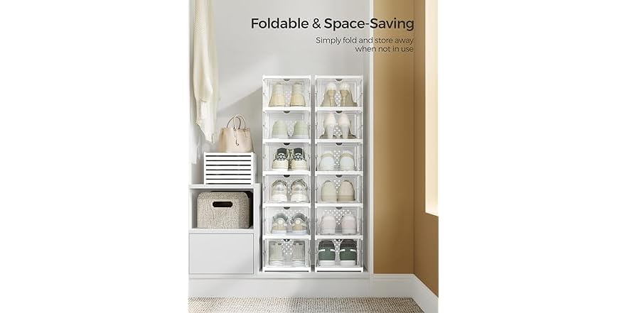 SONGMICS Foldable Shoe Boxes (12 Pack)