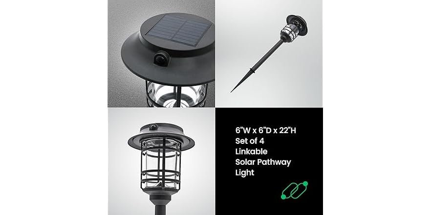 Home Zone 6Pk Solar Path Light w/LiFePO4 Battery