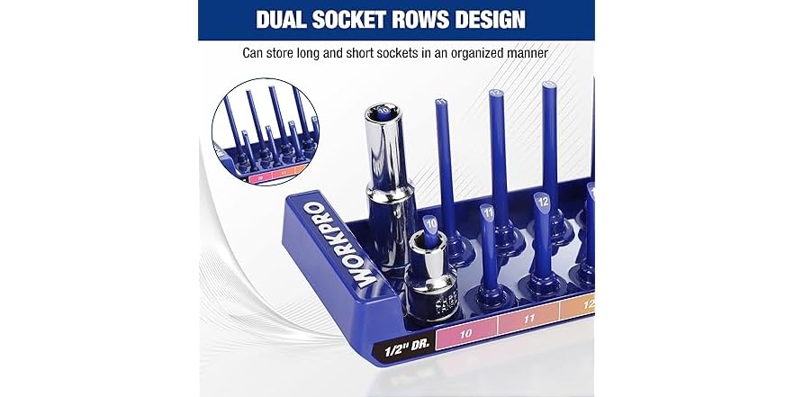 Socket Organizer Set, 4PC Socket Holder, Metric