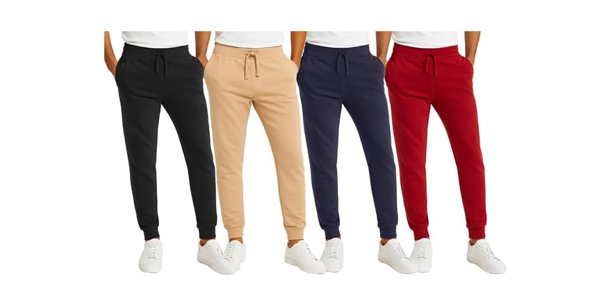 4 Pack Mens French Terry Joggers (S-XXL)