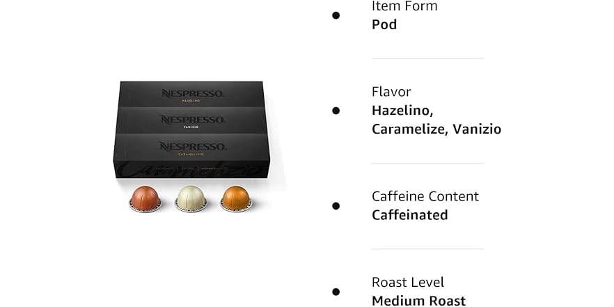 (30 Count) Nespresso VertuoLine Variety Pack, Hazelino, Caramelizio ...