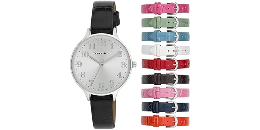 Vernier Women's Easy Read Watch 10 Straps