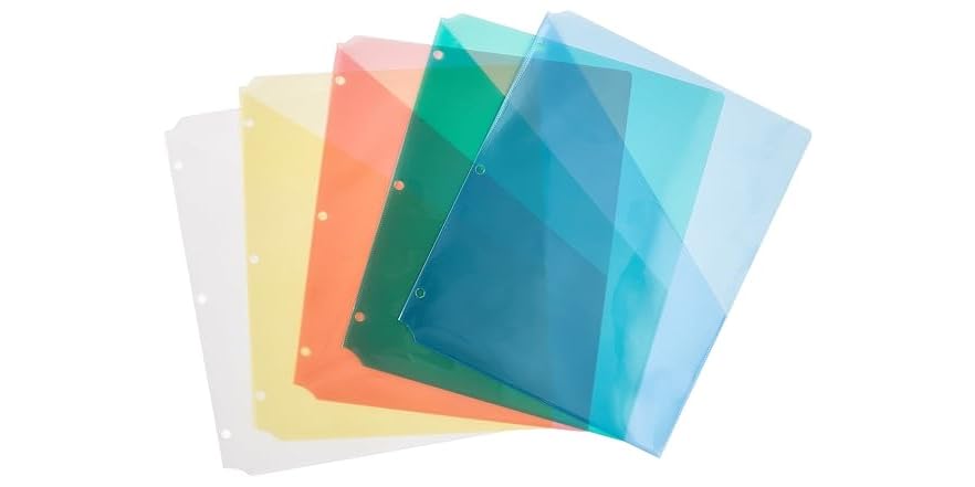 Avery Binder Pockets, Assorted Colors
