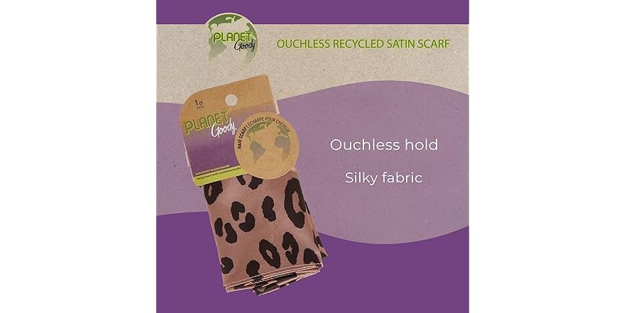 GOODY Planet Ouchless Recycled Satin Scarf 1ct Leopard