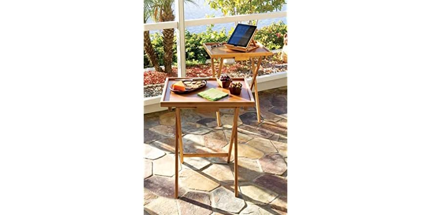 Lipper International Bamboo Lipped Table