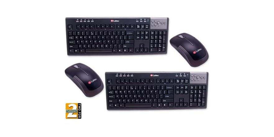 Labtec Wireless Keyboard & Optical Mouse combo set - 2-pack