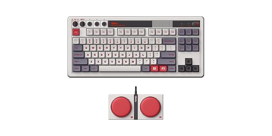 8Bitdo Retro Mechanical Keyboard, Wireless or Wired, Hot Swappable Keys