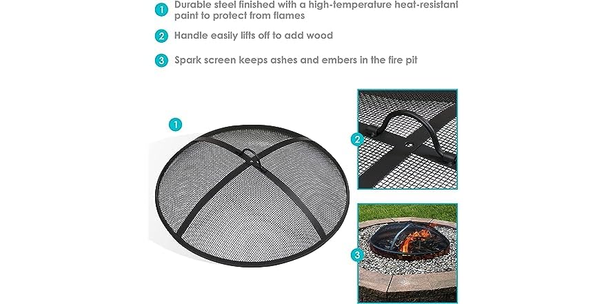 Sunnydaze Fire Pit Spark Screen - 40-In.