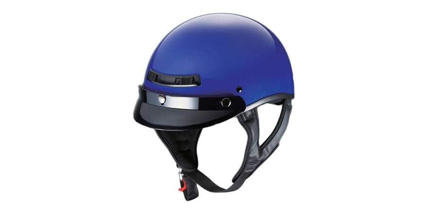 GLX Gloss Blue Half Helmet