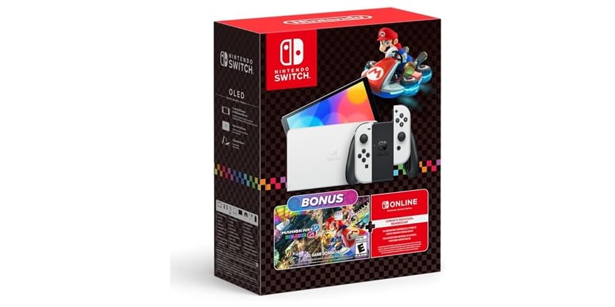 (NEW) Nintendo Switch OLED - Mario Kart 8 Deluxe Bundle