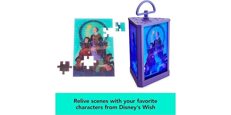 Disney Wish Puzzle Lantern, 3 24-Piece Puzzles