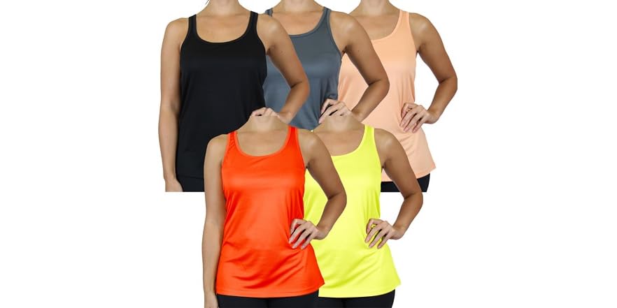 5Pk Womens Performance Racerback Tank