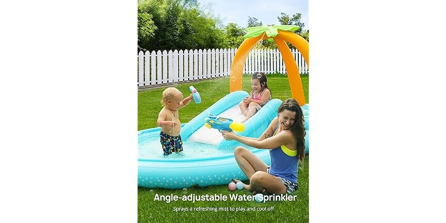 Evajoy Inflatable Play Center Kids Pool w/ Slide