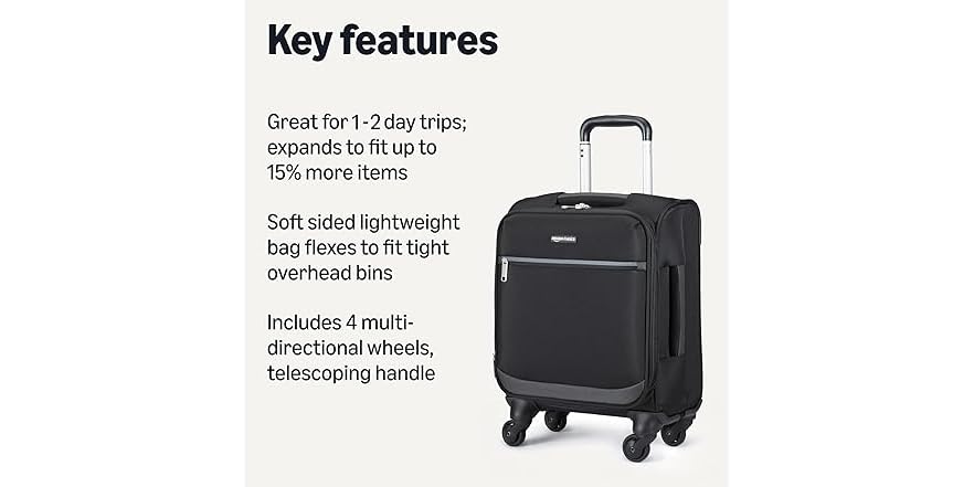 Amazon Basics Luggage, 15" Small Carry-On