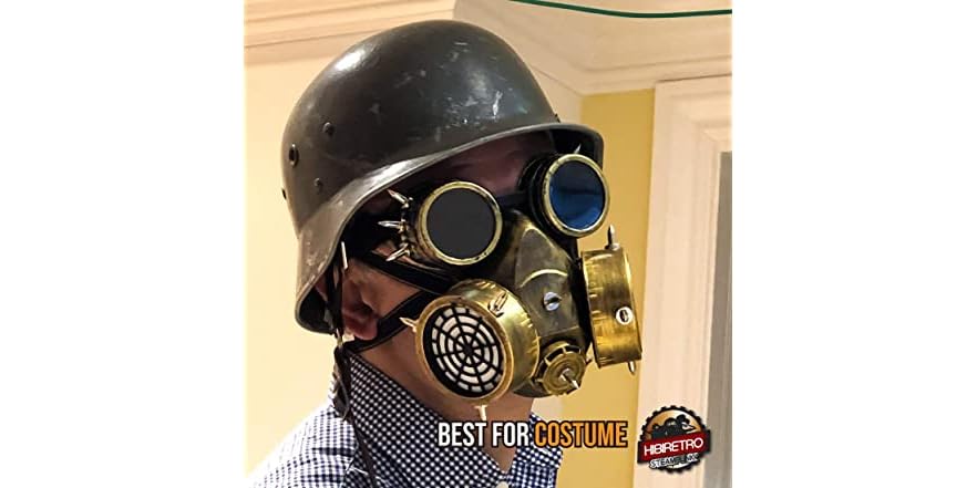 Metal Gas Mask with Goggles
