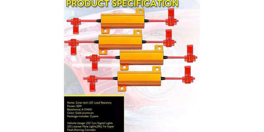Zone Tech 50W 6Ohm LED Load Resistors