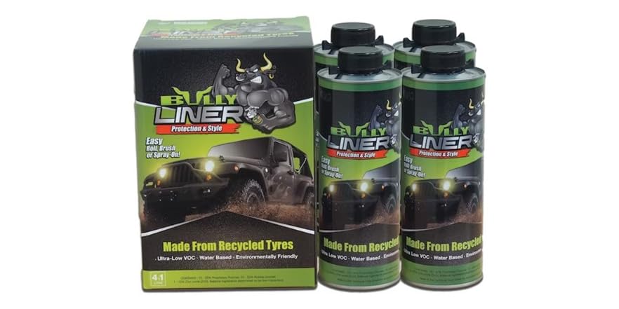 Bullyliner Water Based Rubber Truck Bed Liner 4pk
