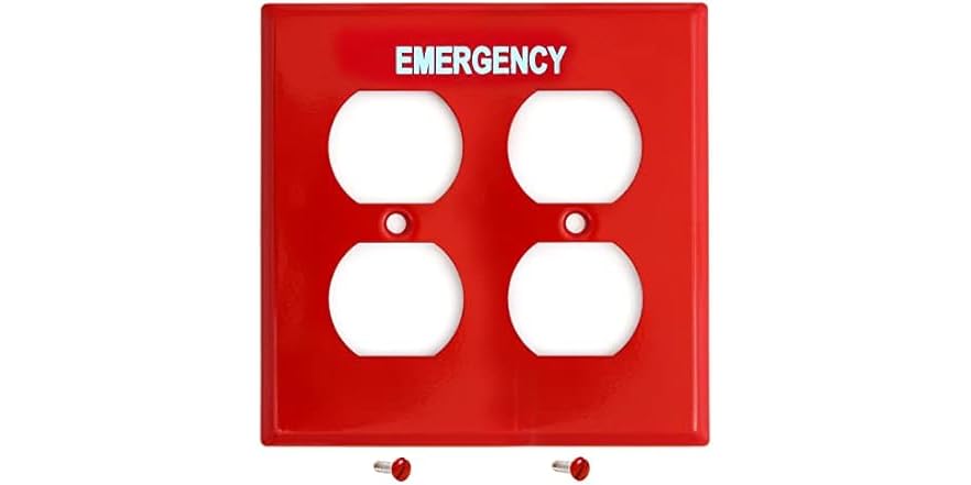 Emergency Red Outlet Covers 2-Gang