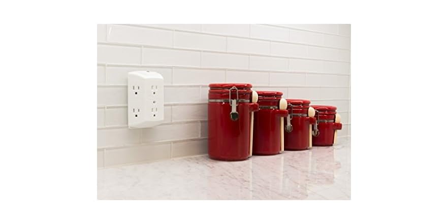 GE Grounded 6-Outlet Tap with Resettable Circuit Breaker