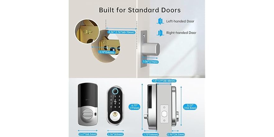 Smart Fingerprint Front Door Lock Set