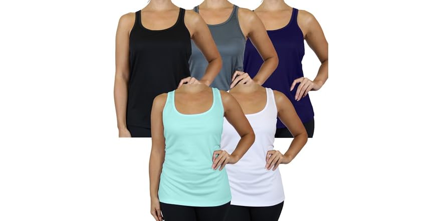 5Pk Womens Performance Racerback Tank