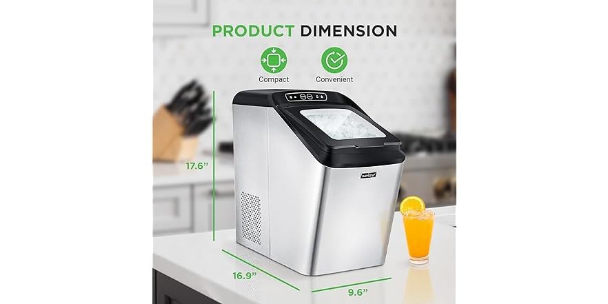 NutriChef Countertop Nugget Ice Maker Machine
