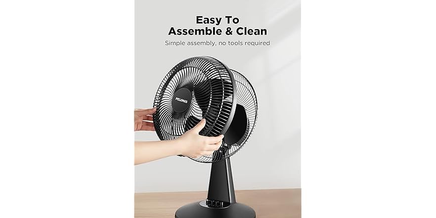 PELONIS Oscillating Table Fan 12-Inch