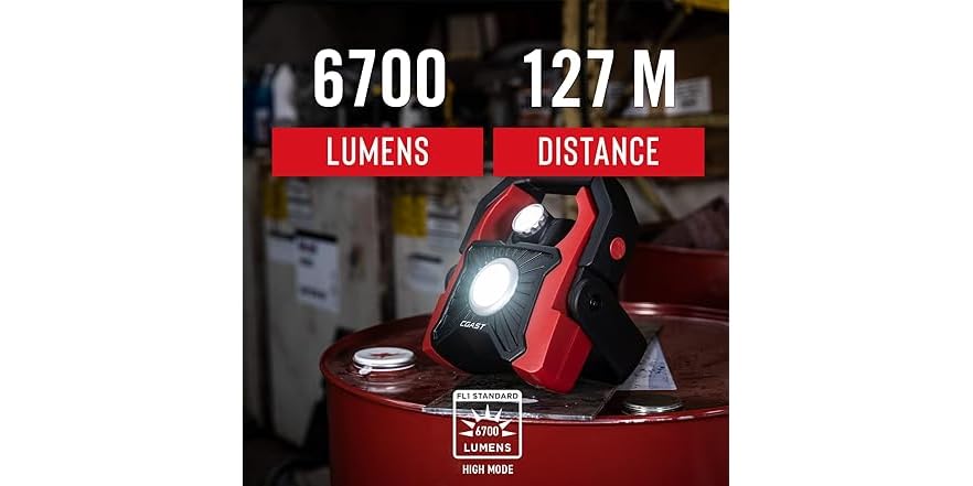 Coast 6870 Combined Lumens Rechargeable Plus LED Worklight