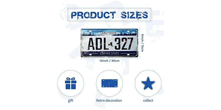 Moxweyeni 12 Pieces Vintage State License Plate