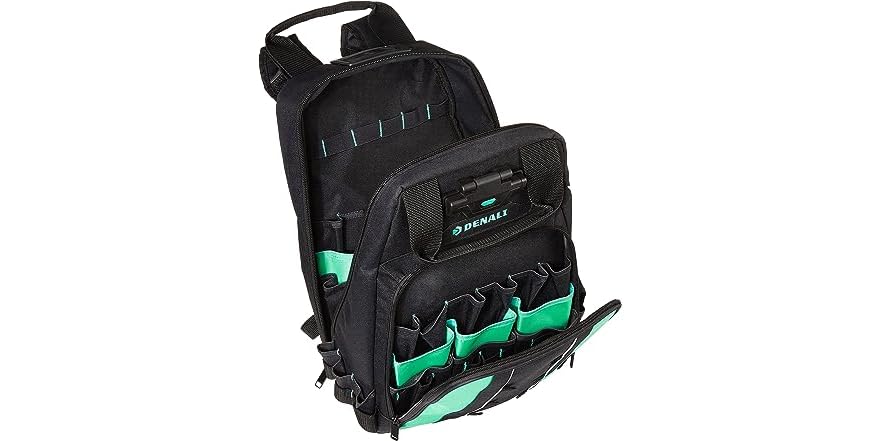 Amazon Brand - Denali Lighted Tool Bag, 55 Pockets