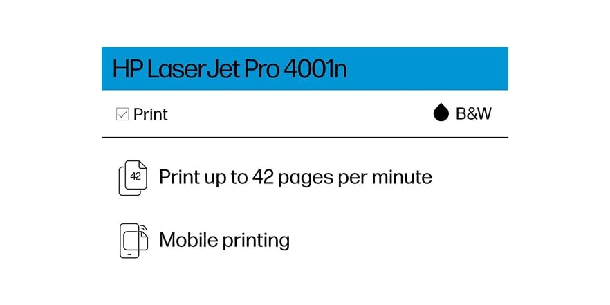 HP LaserJet Pro 4001dn Black & White Printer