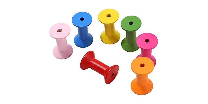 10 Pcs Colorful Wood Empty Spools