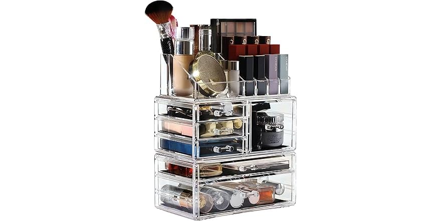 Cq acrylic 3 Pack Clear Makeup Organizer