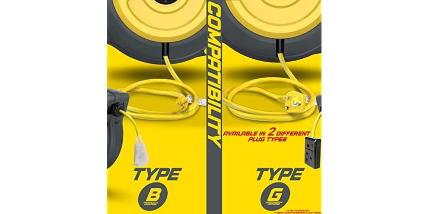 ReelWorks Extension Cord Reel Retractable 12AWG x 50 Foot