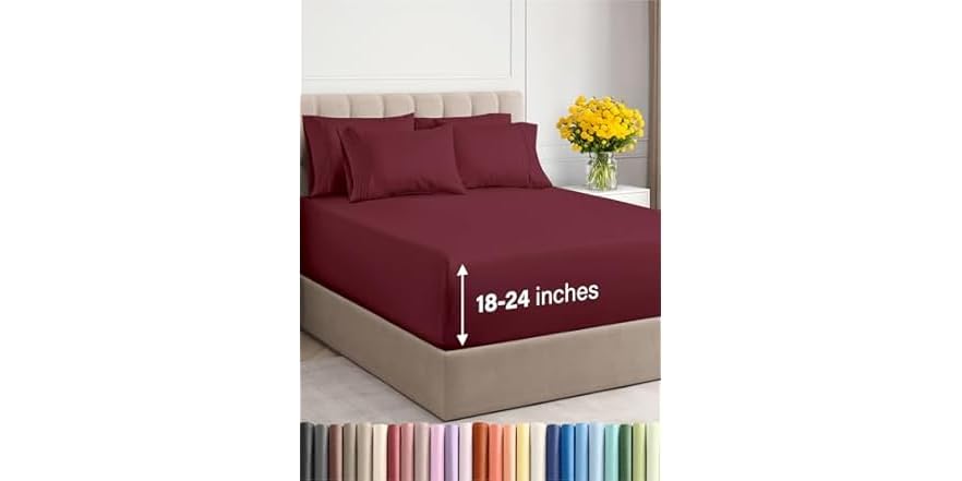 CGK 6 Piece Extra Deep Sheet Set