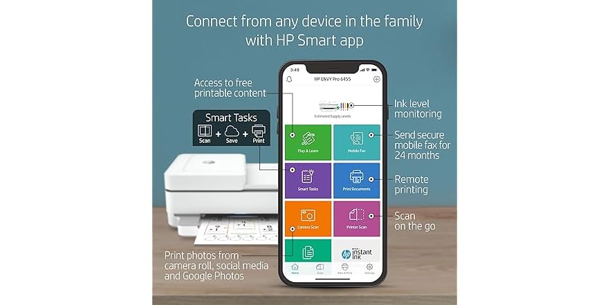 HP HP-ENVY6455E-RB Wireless All-in-One Printer