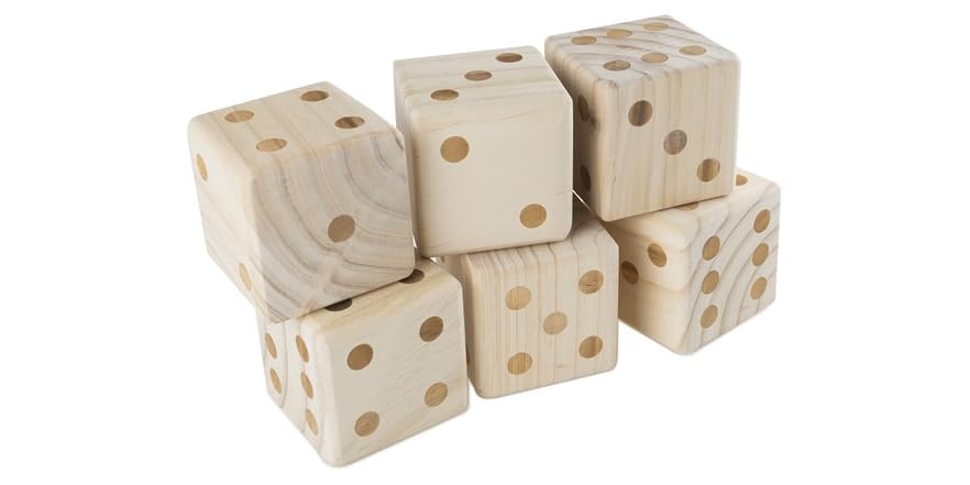 Giant Wooden Outdoor Dice Game with Case
