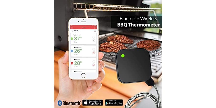 NutriChef Smart Bluetooth BBQ Grill Thermometer