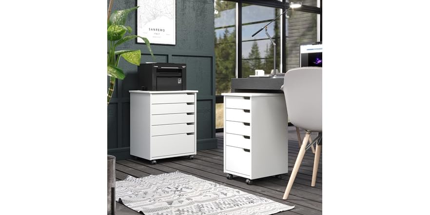 4+1 Narrow or Extra Wide White Roll Cart