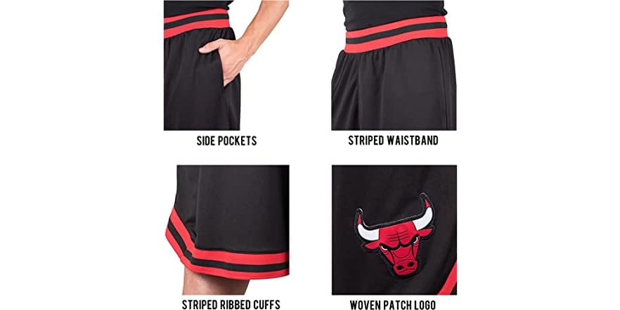 Ultra Game NBA Chicago Bulls Mens Basketball Shorts